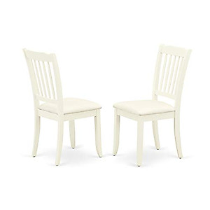 East West Furniture AVDA7-LWH-C 7 Piece Dining Room Table Set Consist of an Oval Kitchen Table with Butterfly Leaf and 6 Linen Fabric Upholstered Dining Chairs, 42x60 Inch, Linen White