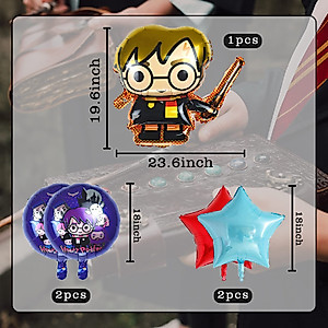 Wizard Balloon Party Favor Birthday Decoration - iftnotea 5PCS Magical Magician Theme Aluminum Foil Party Supplies Cartoon for Kids Toddlers Adults