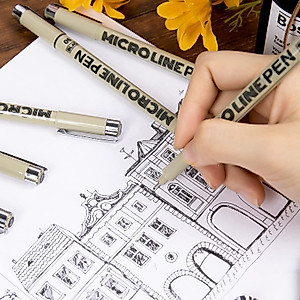 Micro-Pen Fineliner Ink Pens, 12 Pack Black Micro Fine Point Drawing Pens Waterproof Archival Ink Multiliner Pens for Artist Illustration, Sketching, Technical Drawing, Anime, Manga, Scrapbooking