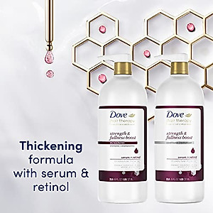 Dove Hair Therapy Shampoo Strengthening Treatment for Thin, Fine Hair Strength and Fullness Boost Sulfate Free Shampoo for 2X Visibly Fuller, Thicker Hair 33.8 oz