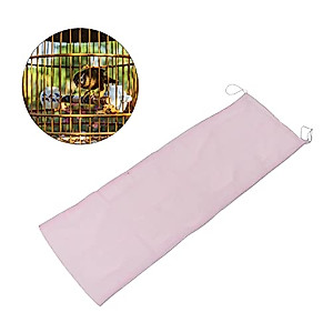 EVTSCAN Birdcage Nylon Mesh Net Adjustable Dustproof Seed Catcher Guard Net Cover for Parrots Parakeet Macaw Cage(Pink)