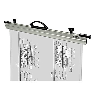 Hang-A-Plan, 24 Inches General Hanging Clamp, Silver, Holds up to 150 Plans, Single Clamp