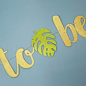 Tropical Bride to Be Banner - Bridal Shower Decorations, Beach Bachelorette Banner, Luau Bridal Shower Decor, Gold Glitter Bridal Shower Banner, Engagement Party Decorations