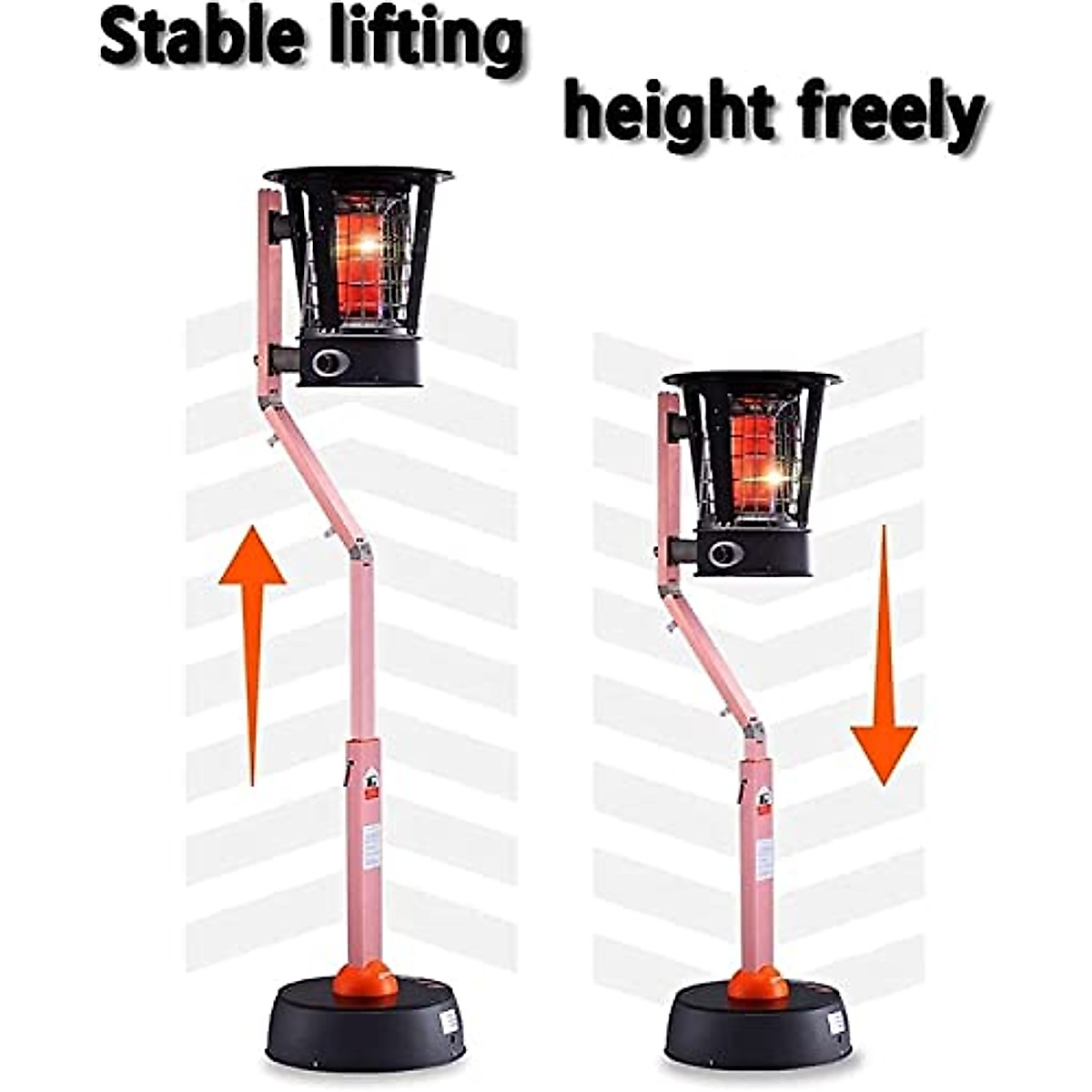 YAOJIA Outdoor Heaters Liftable Patio Heater, Commercial Outdoor Propane Gas Heater, Quiet & Fast Heat Garden Heating Lamp, Height Adjustable Heating Stove