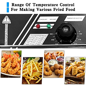 Jacgood Electric Deep Fryer, 20.72 QT Commercial Deep Fryer with Temperature Control and Removable Frying Basket and Easy to Clean Stainless Steel Body, Silver for Commercial and Domestic Kitchens