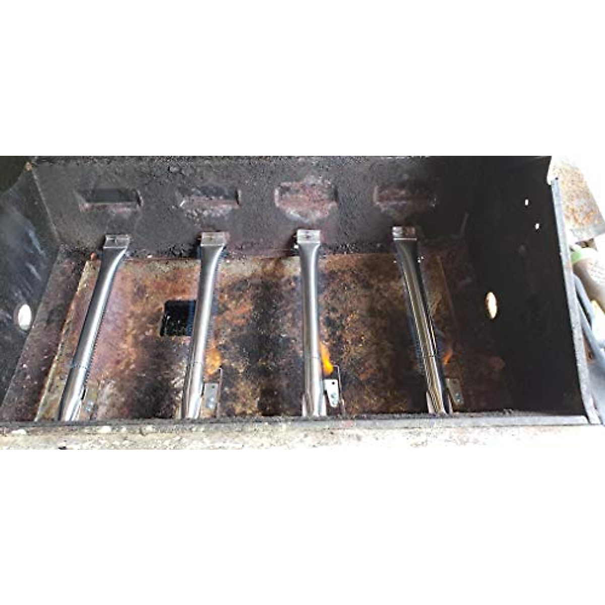 BBQ-Element Stainless Steel Grill Burner Tubes Replacement for Nexgrill 720-0830H, 720-0783E, 720-0864, Gas Grill Pipe Burners for Kenmore, Kitchen Aid, Nexgrill 720-0830A Gas Grill.(4 Pack)