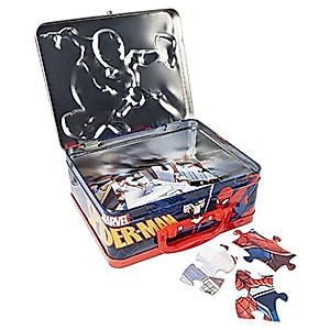 Spiderman Large Lunch Tin Box with 24pc puzzle inside