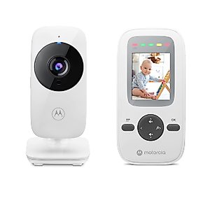 Motorola VM481 Indoor Video Baby Monitor W/Camera, 1000ft Range 2.4 GHz Wireless 2" Color Screen, 1-Way Audio, Manual Pan/Tilt, Digital Zoom Sound Level Indication, Night Vision