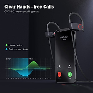 Boean Bluetooth Headphones Wireless Earbuds Bluetooth 5.1 Running Headphones IPX7 Waterproof Earphones with 10 Hrs Playtime HiFi Stereo Noise Cancelling Headsets for Workout Gym