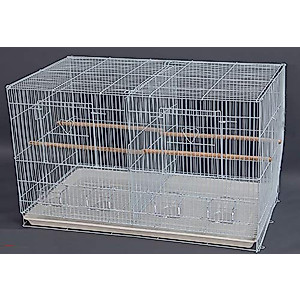 Lot of Breeding Flight Bird Cage for Aviaries Canaries Budgies Finches Lovebird Parakeet (30"x18"x18" White with Divider)
