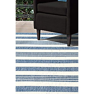 nuLOOM Robin Multi Stripe Indoor/Outdoor Area Rug, 5' 3" x 7' 6", Blue