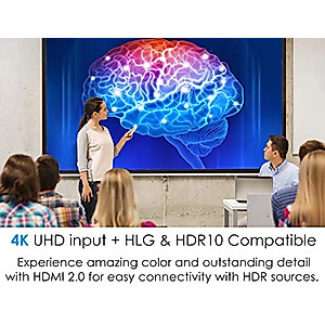 Optoma ZW403 WXGA Professional Laser Projector | DuraCore Laser Light Source Up To 30,000 Hours | Crestron Compatible | 4K HDR Input | High Bright 4500 lumens | 2 Year Warranty, White