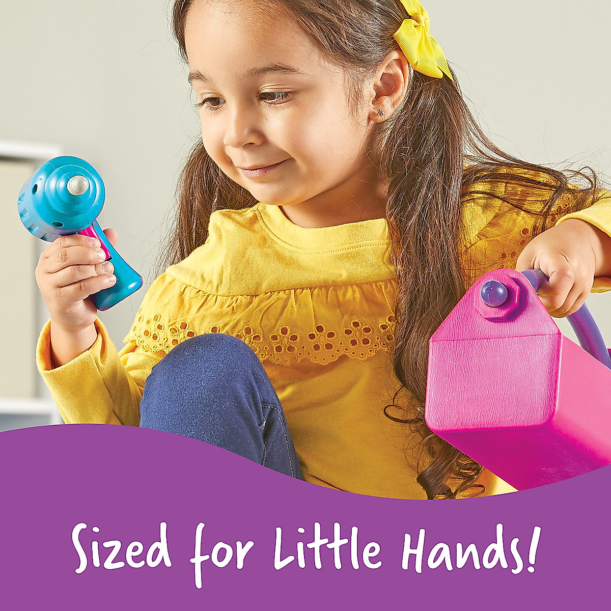 Learning Resources New Sprouts Fix It!, Pink Pretend Play Toy Tool Set for Toddlers, Develops Fine Motor Skills with Imaginative Construction Tools, Gift for Boys and Girls, 6 Pieces, Ages 2+