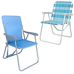 #WEJOY High Back Outdoor Webbed Lawn Concert Beach Folding Chair with Hard Arms Shoulder Strap Pocket for Adults Camping Festival Sand