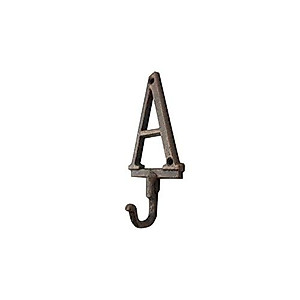 Handcrafted Nautical Decor Rustic Copper Cast Iron Letter A Alphabet Wall Hook 6"