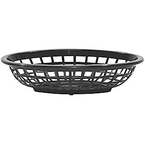 Tablecraft Black Polyethylene 7-3/4" Oval Side Order Basket