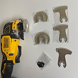 Oscillating Tool Blades, 6Pcs Diamond Carbide Multi Tool Blades for Grout Removal and Soft Tile Cut, Semi Circle Finger Segment Swing Grit Grout Oscillating Saw Blades