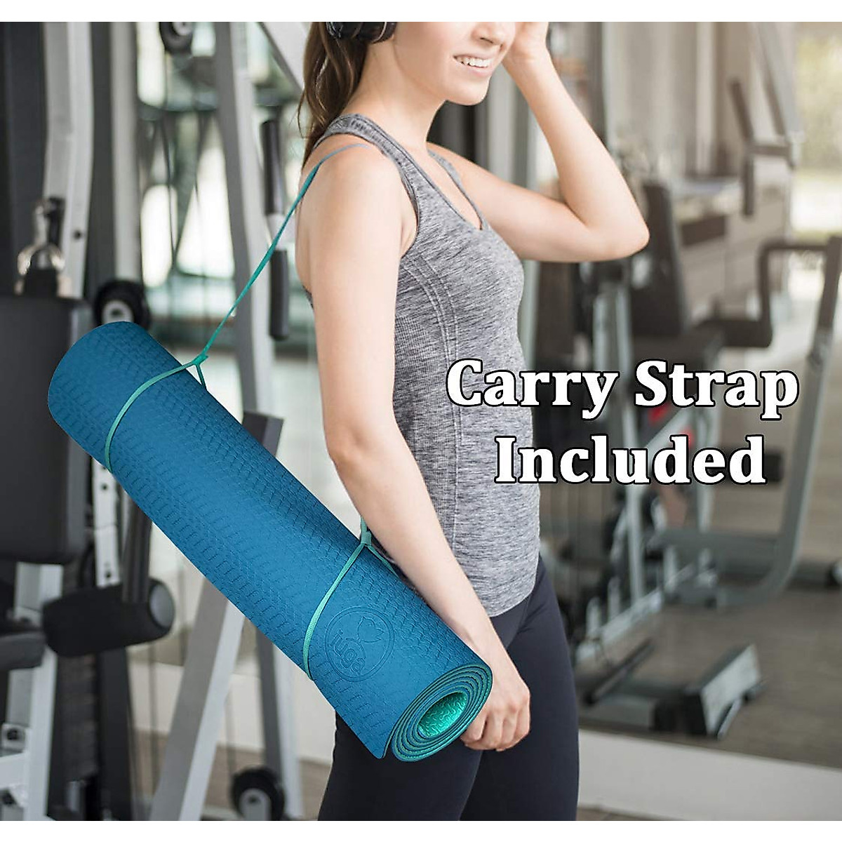 IUGA Yoga Set - Yoga Mat and 2 Yoga Blocks with Strap Included, Yoga Set for Starters and advanced yogis