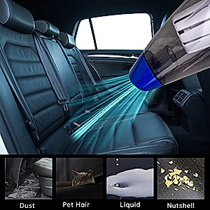 Car Vacuum Cleaner 2 in 1 Handheld Vacuums for Quick Car Cleaning , High Power Strong Suction，Wet and Dry Use with 9.85FT(3M) Power Cord with Cigarette Lighter Plug, Deep Cleaning Kit of Car Interior.