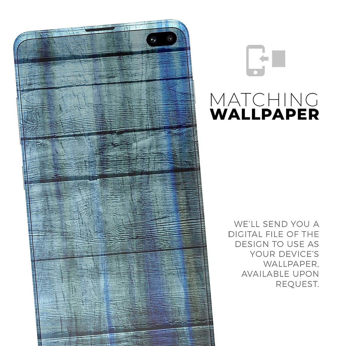 DesignSkinz Blue and Green Tye-Dyed Wood Protective Vinyl Decal Wrap Skin Cover Compatible with The Samsung Galaxy S20 (Screen Trim & Back Glass Skin)