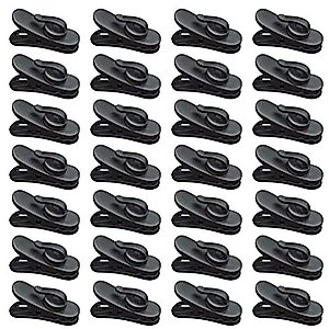 MILISTEN 100pcs Earphone Wire Clip 360 Degree Rotate Earphone Cable Clothing Clip Plastic Earbud Clip for Fixing Round Wire Earphone Headphone Microphone Black