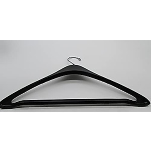 NAHANCO H19RH 19" Concave Plastic Suit Hanger with Round Hook (Pack of 100), Black