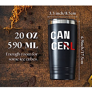 Onebttl Cancer Gifts for Women, Men, 20oz Insulated Mugs With Lid, Surgery Gifts for Friends With Cancer, Chemo Patients - Cancel Cancer