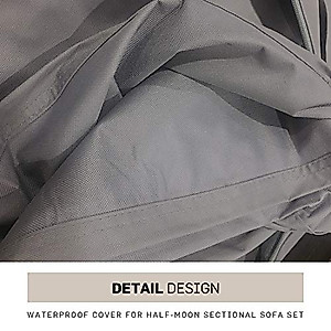 SOLAURA Patio Furniture Set Waterproof Covers Outdoor Sofa Set Covers Modern Conversation Sectional Half-Moon Sofa Set Protection Covers