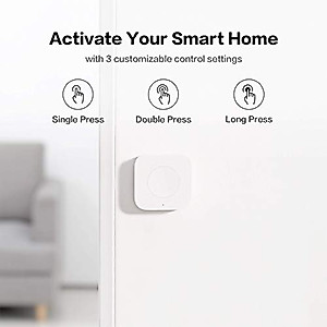 Aqara Smart Light Switch (with Neutral, Single Rocker) Plus Aqara Wireless Mini Switch, Requires AQARA HUB, Zigbee Connection, Remote Control and Set Timer for Home Automation