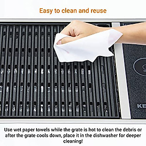 Kenyon No-Lid Built-In Electric Grill, Stainless Steel Grill With Single Burner, Quick Heat Up, Digital Touch Panel, UL-Approved For Indoor And Outdoor Use, Dishwasher Safe Grate, 120V