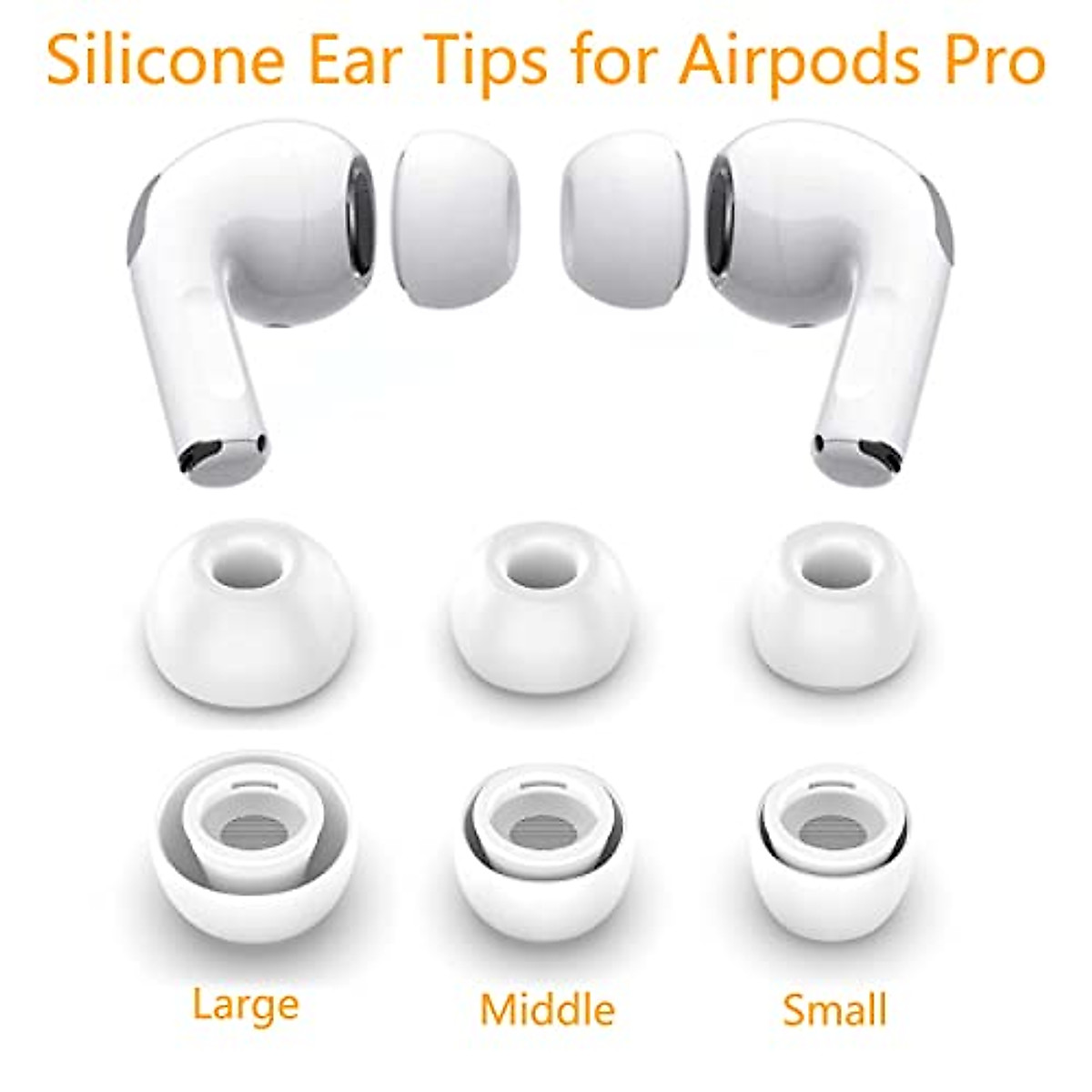 Geeice AirPods Pro Case with Cleaner kit and Replacement Ear Tips, 3 in 1 Soft Silicone Full Protective Cover with Keychain, Cleaning Pen and Noise Reduction Hole Eartips(S/M/L), Black