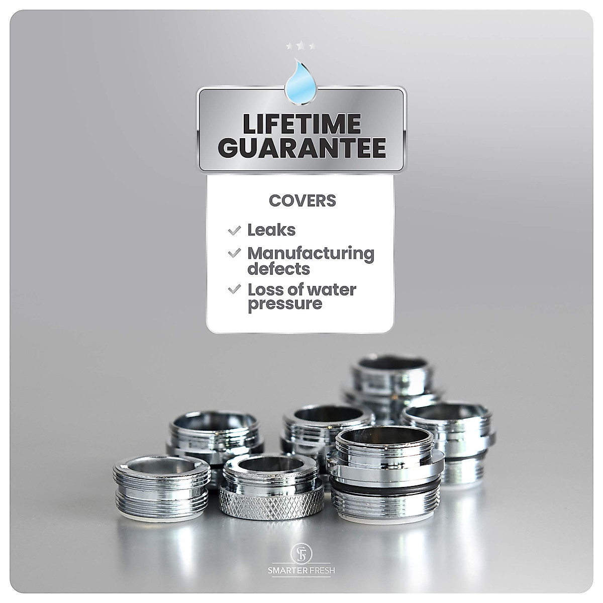 SmarterFresh 9-Piece Faucet Adapter Kit, Brass Aerator Adapter Set to Connect Garden Hose, Water Filter, Standard Hose via Diverter, in RV & Other - Male & Female Faucet Adapter for Sinks