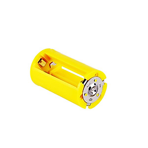 Whizzotech Parallel AA to D Battery Adapters Holder 1.5V Output Case Box 3 AA to 1 D Converter Pack of 8 (Yellow)