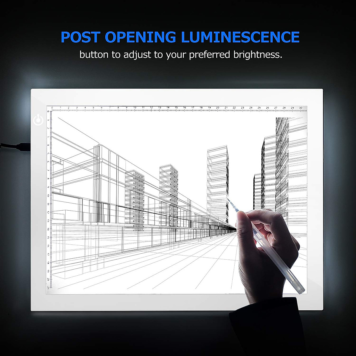 A4 Dimmable Brightness LED Artcraft Light Box Tracer Slim Light Pad Portable Tablet, ME456 USB Power Cable Copy Drawing Board Tracing Table for Artists Designing, Animation, Sketching (White)