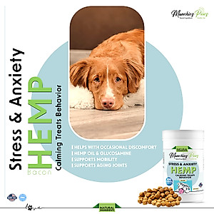 Munchies Paws Dog Treats Stress Relief Made in USA Stress and Anxiety Organic Hemp 300 Count (Bacon)