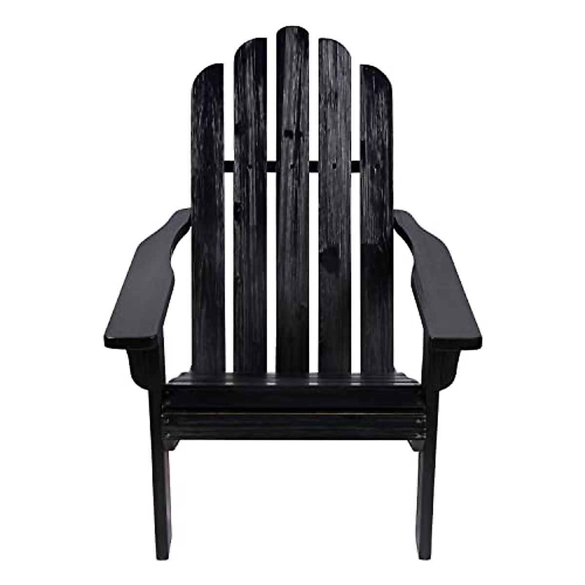 Shine Company Marina Adirondack Chair, Back & Seat Pre-Assembled, Black