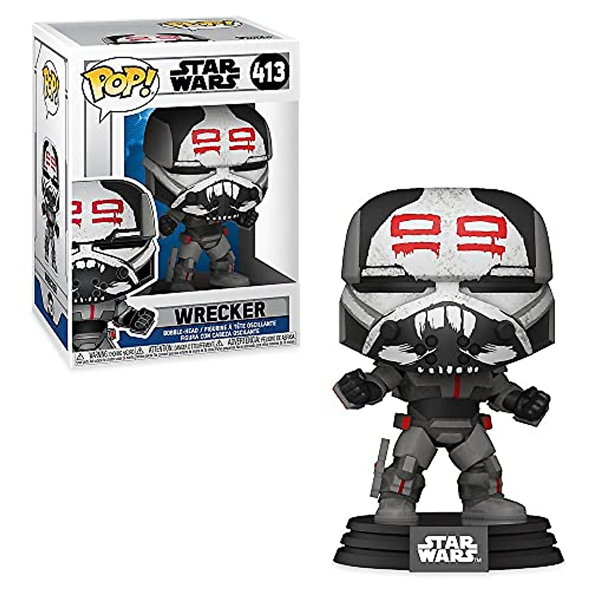 POP Star Wars: Clone Wars - Wrecker Funko Vinyl Figure (Bundled with Compatible Box Protector Case), Multicolor, 3.75 inches