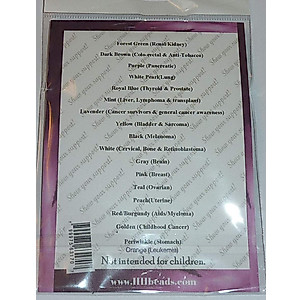 Hidden Hollow Beads Cancer Awareness Beaded Stretch Bracelet, Will Fit Most Wrists, Show support or Wear in Memory, Comes Packaged. (Pancreatic Cancer - Dark Purple)