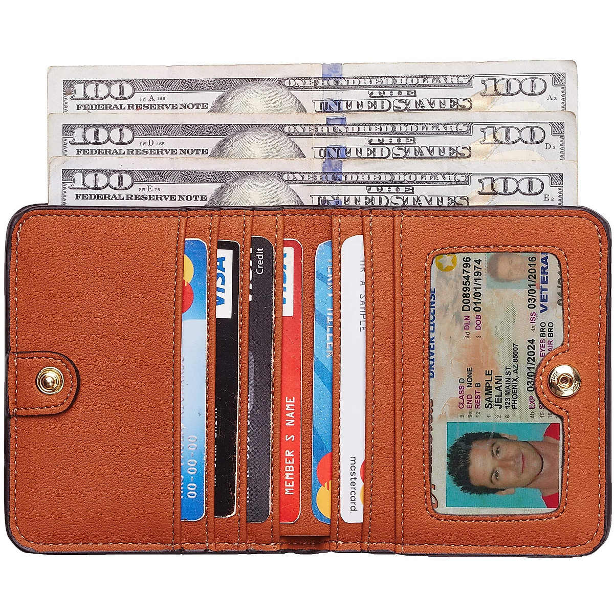 Toughergun Wallet Women Rfid Blocking Small Compact Bifold Luxury Leather Pocket Wallet Ladies Mini Purse with ID Window