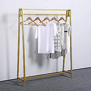 WJJAYY Moden Metal Clothes Rack with Clothing Hanging Rack Organizer for Laundry Drying Rack Display Racks Garment Racks,Gold