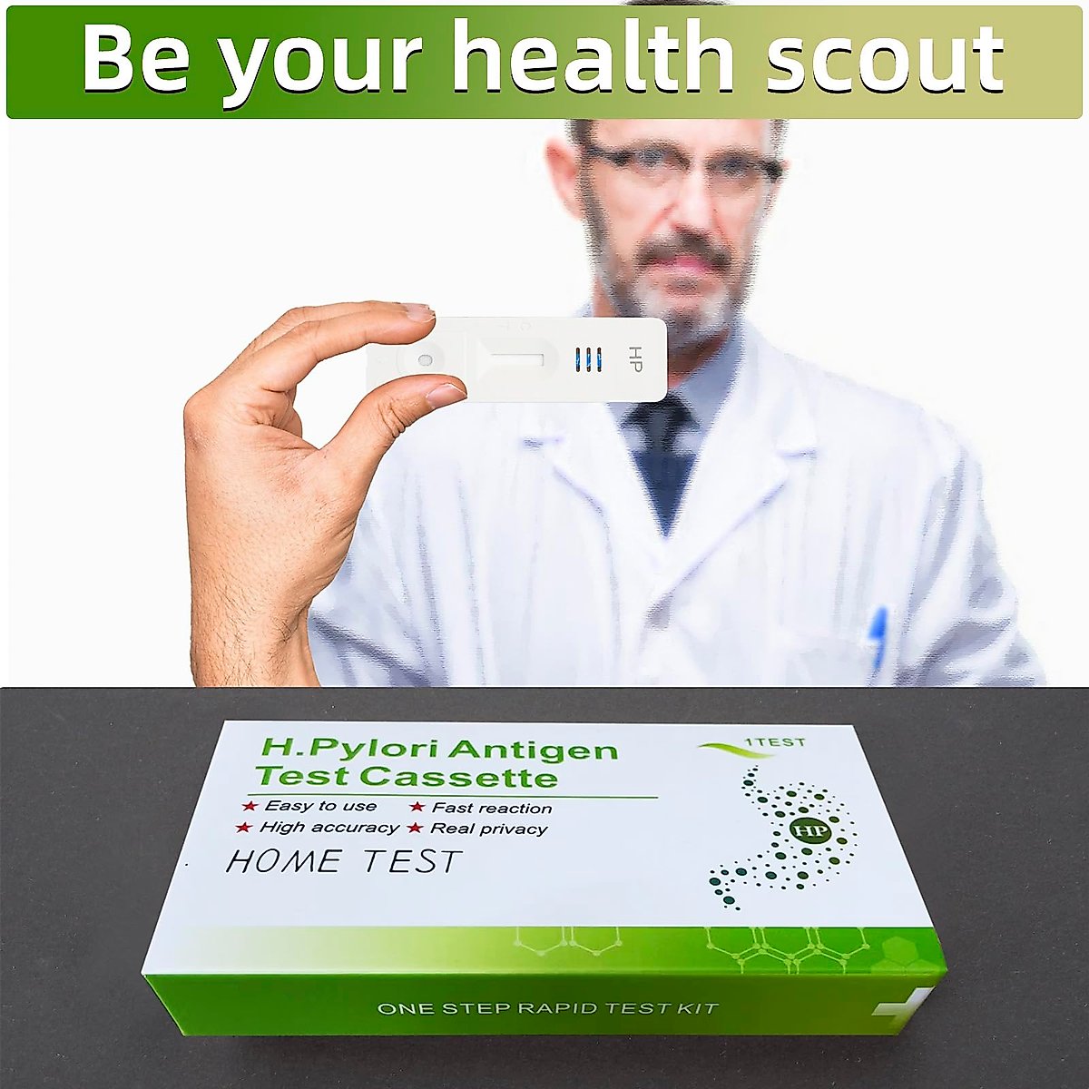 Helicobacter Pylori Stool Test Kits, H. Pylori，h. Pylori Stool (Antigen)10-15 Minutes of Quick Home Testing, The Result is Highly Accurate, Easy to Read and use