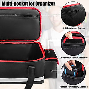 Tesuko Air Compressor Bag Compatible with Milwaukee M18 Inflator 2848-20/2771-20, Air Pump Organizer Case for Milwaukee Inflator, Storage Holder Pouch for 18V 3.0 to 9.0 Ah Battery Black (Only Case)