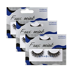 Eyelashes Natural Look False Lashes - Bepholan Fake Eyelashes 5D Super Fluffy False Eyelashes Clear Band Wispy Lashes 3-Pack Faux Mink Lashes,XMZ91