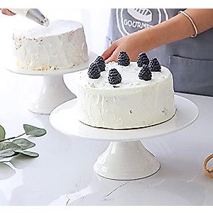 10-Inch Porcelain Cake Stand, Round Dessert Stand, Cake Stand for Dessert Table, White Round Ceramic Dessert Display Stands Cupcake Holder, Cupcake Stand for Wedding, Birthday Party, Baby Shower