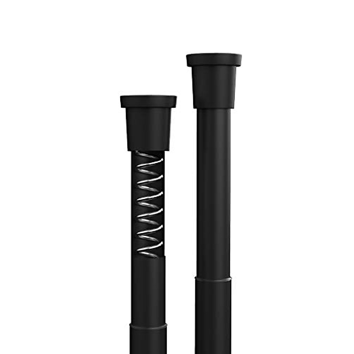 No Drilling 304 Stainless Steel Shower Curtain Pole 706，Double Spring Pressure Extendable Rail Hanging Pole 50-190cm (Size : 105-130cm) (Color : Black, Size : 5090cm)