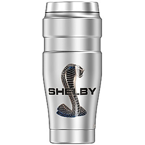 Shelby Cobra OFFICIAL Mustang Logo THERMOS STAINLESS KING Stainless Steel Travel Tumbler, Vacuum insulated & Double Wall, 16oz