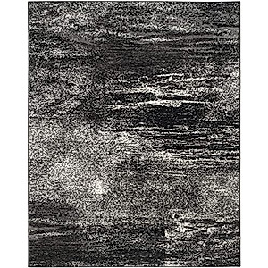 SAFAVIEH Adirondack Collection 8' x 10' Silver / Black ADR112A Modern Abstract Non-Shedding Living Room Bedroom Dining Home Office Area Rug