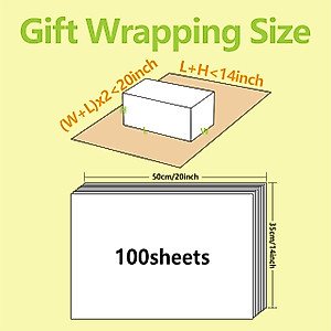 Bobobag 100 Sheets 20"X14" Gift Wrapping Tissue Paper Bulk for Gift Bags,Weddings Birthday Showers Arts Craft Party Favor Decoration (Brown)