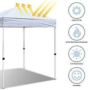 Outmotd 6x6 Pop-up Tent with Carry Bag, Ground Stakes, Outdoor Canopies Instant Party Gazebo, White