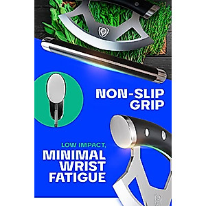 Dalstrong Ulu Knife - 7 inch - Rocking, Mincing, Slicing Meat & Herb Knife - Gladiator Series Elite - High-Carbon 5CR15MOV Steel - Razor Sharp Kitchen Knife - G10 Handle - w/Sheath